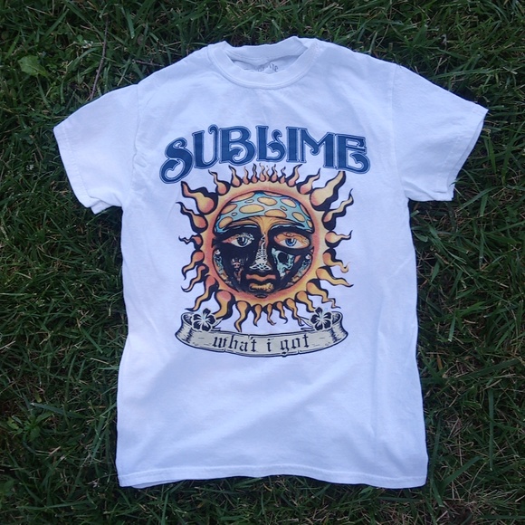 Sublime | Tops | Sublime Sun Face Graphic Logo White Short Sleeve Crew ...